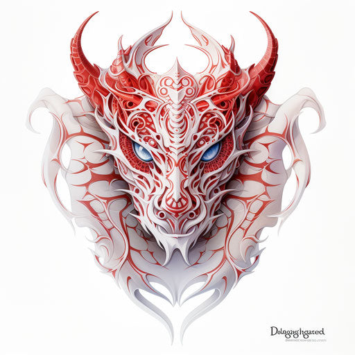 Red dragon hand tattoo, dark-white-light red style – IMAGELLA