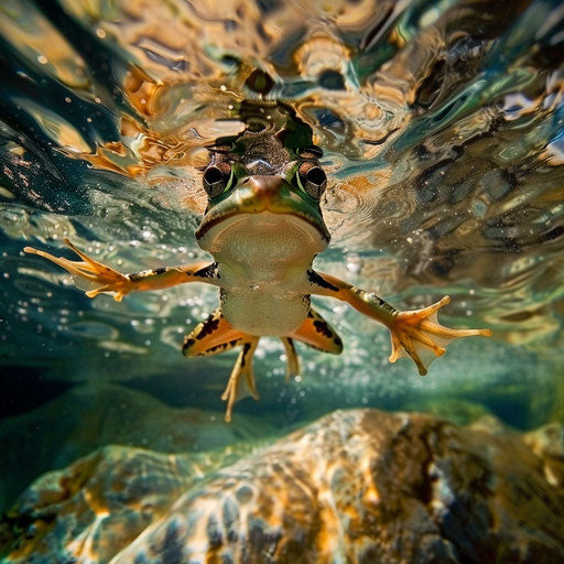 Graceful swim of an underwater frog – IMAGELLA