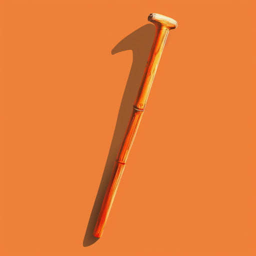 Realistic cane illustration on sunset orange background – IMAGELLA
