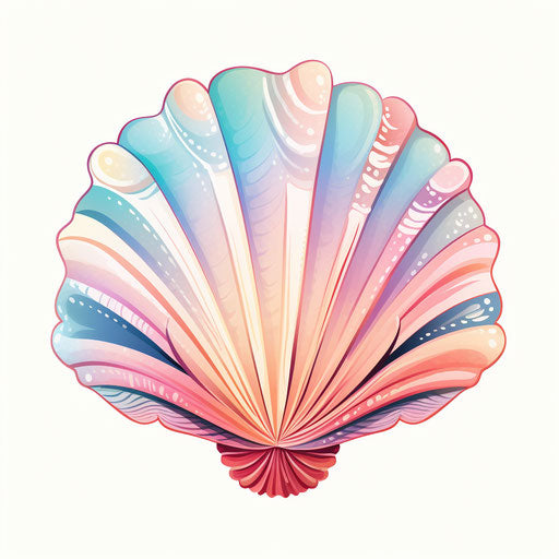 Concha en el estilo del Arte en Colores Pastel, sobre fondo blanco ...