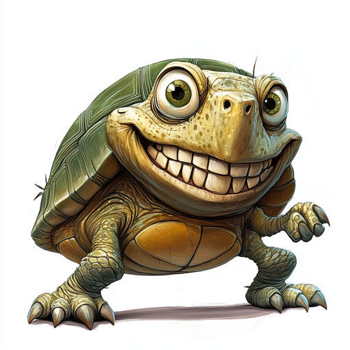 Print-Ready Turtle Caricature Clipart in PDF Format – IMAGELLA