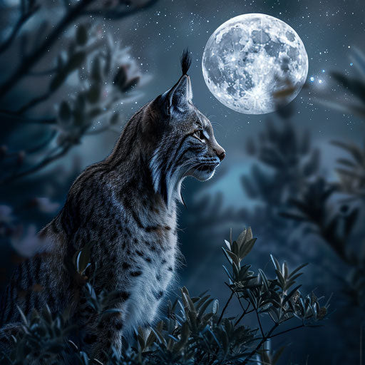 Lynx under the full moon, a mystical touch – IMAGELLA