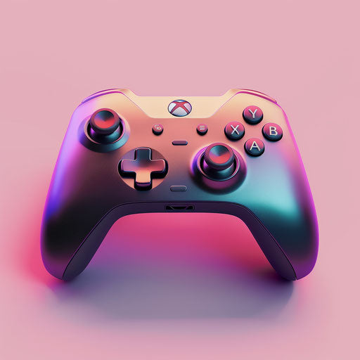 Realistic illustration of a game controller with a random flat ...