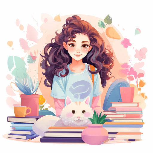 Student illustration in Pastel Colors Art style – IMAGELLA