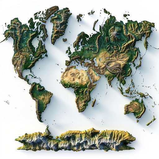 Realistic world map clipart on flat white background – IMAGELLA