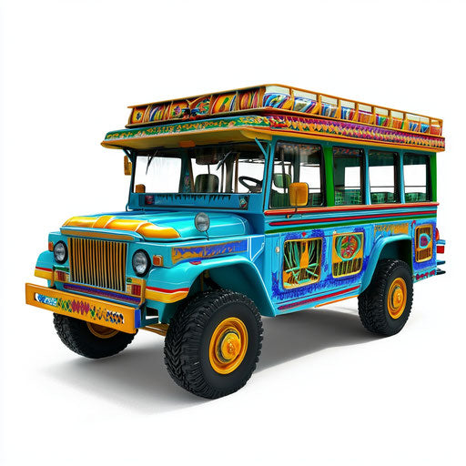 3D jeepney on white background, photo realistic style – IMAGELLA