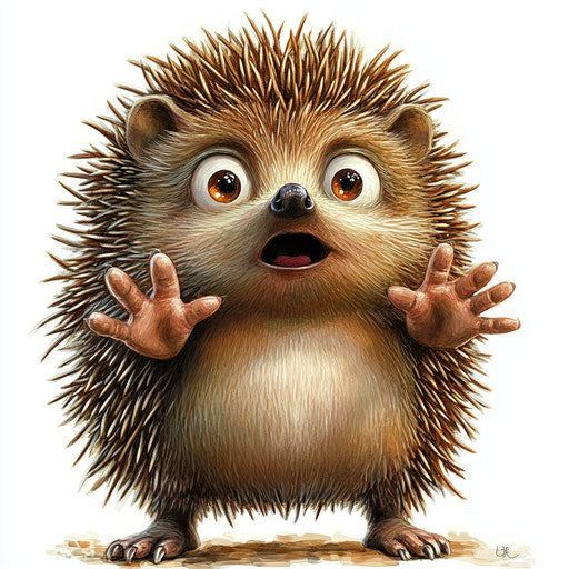 Caricature humoristique d'un hérisson avec des caractéristiques ...