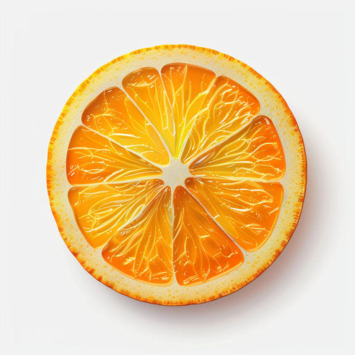 Realistic orange slice clipart on flat white background – IMAGELLA