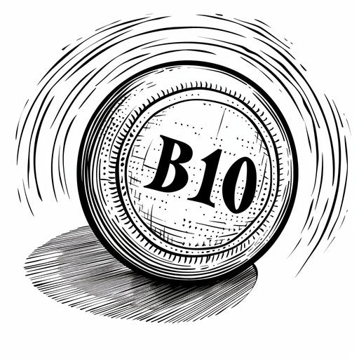 Bingo ball with number "B10" – IMAGELLA