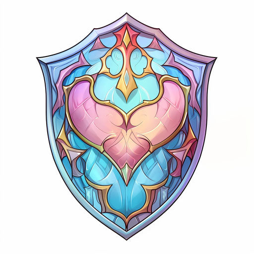 Illustration of a shield in the style of Pastel Colors Art, on white ...