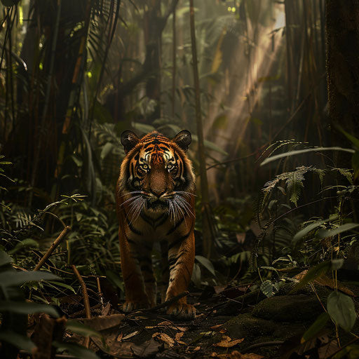 Solitude of a Sunda tiger in the calm rainforest at dawn – IMAGELLA
