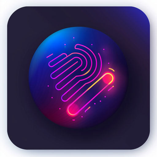 Tech app logo with icon cleverly incorporating touch gesture – IMAGELLA
