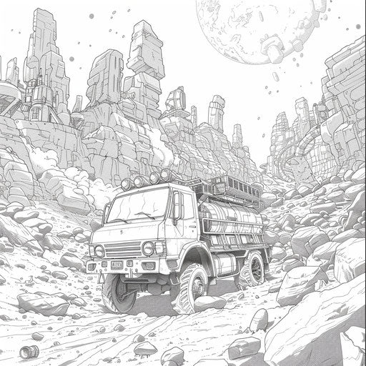 Sci-fi truck journey with alien landscapes – IMAGELLA