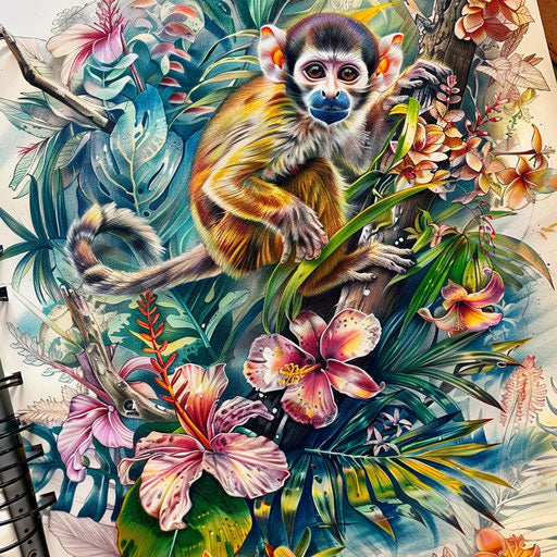 Singing Monkey in Colorful Jungle – IMAGELLA