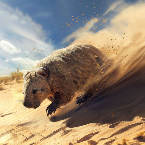 Wombat sprinting in Australian sun – IMAGELLA