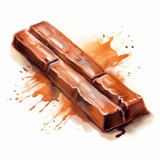 Chocolate bar illustration in the style of Impressionistic Art, on ...