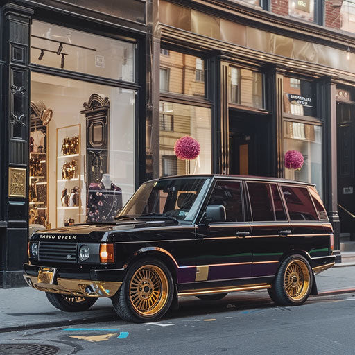 1995 Range Rover with luxurious velvet wrap and gold rims outside high ...