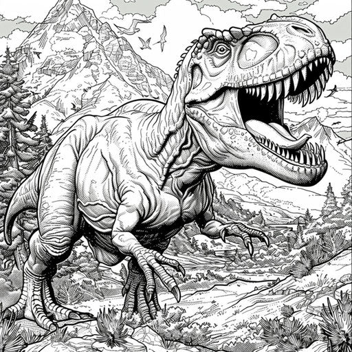 An epic fantasy T-Rex in a dramatic landscape – IMAGELLA