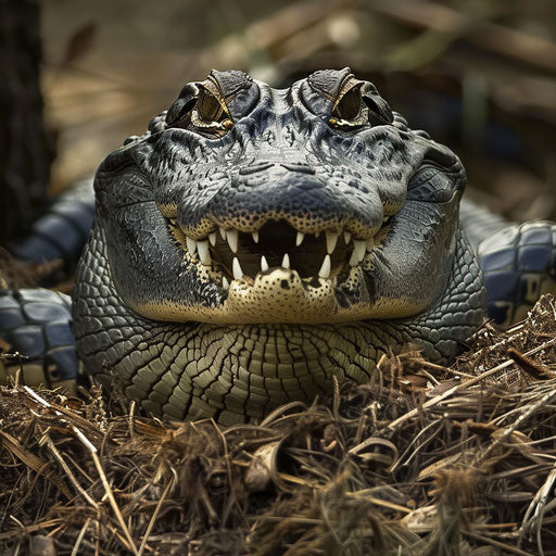 Fierce alligator guarding its nest – IMAGELLA