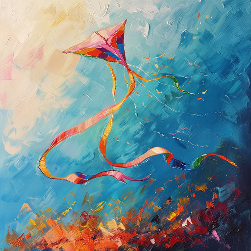 Colorful kite dancing with ribbons in the wind – IMAGELLA