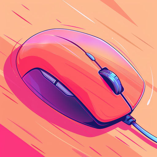 Computer mouse art with random flat background and vintage filter ...