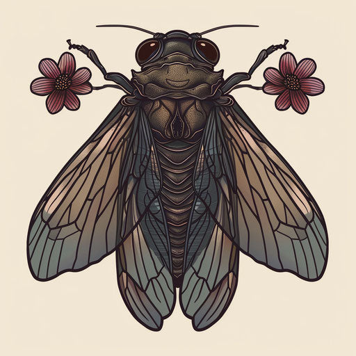 Brilliant Cicada Tattoo Flash – IMAGELLA