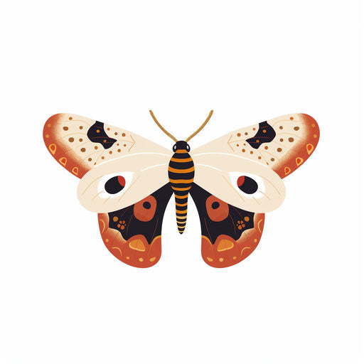 Minimalist moth illustration on white background – IMAGELLA