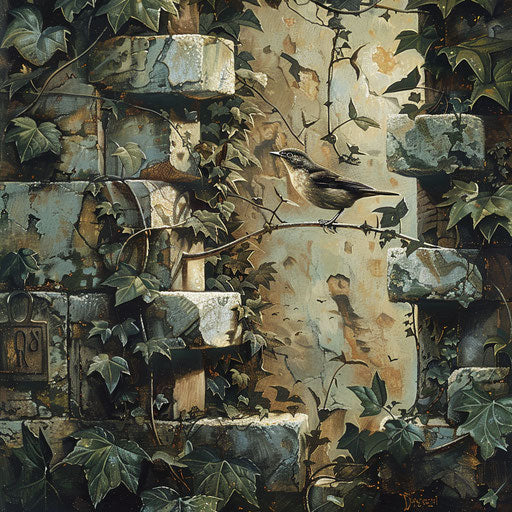 Bird in Ivy-Covered Wall Labyrinth – IMAGELLA