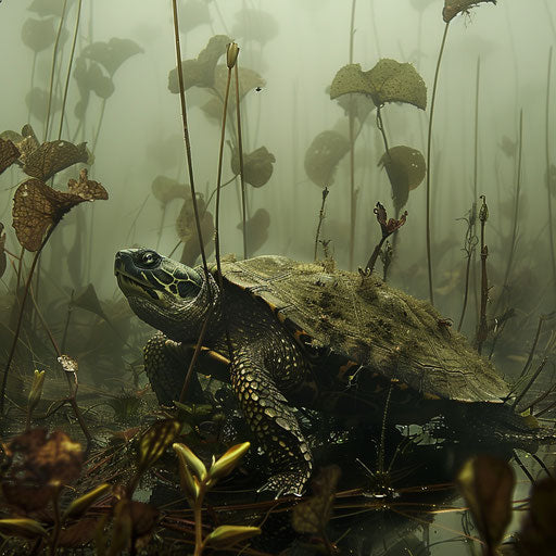 Turtle in murky waters inspired by Vincent Munier – IMAGELLA
