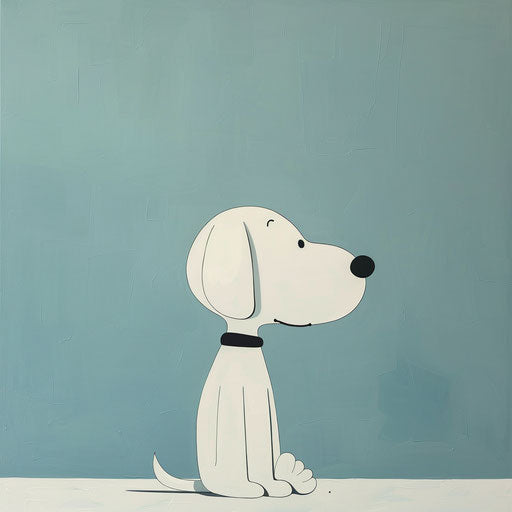 The minimalistic drawing of Snoopy by a modern illustrator – IMAGELLA