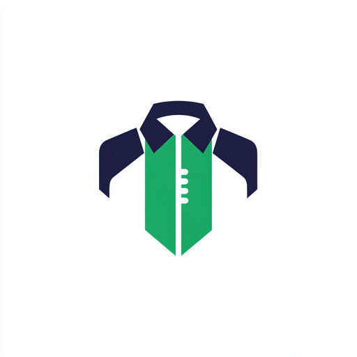 Minimalist clothing logo with folded shirt icon and modern typography ...