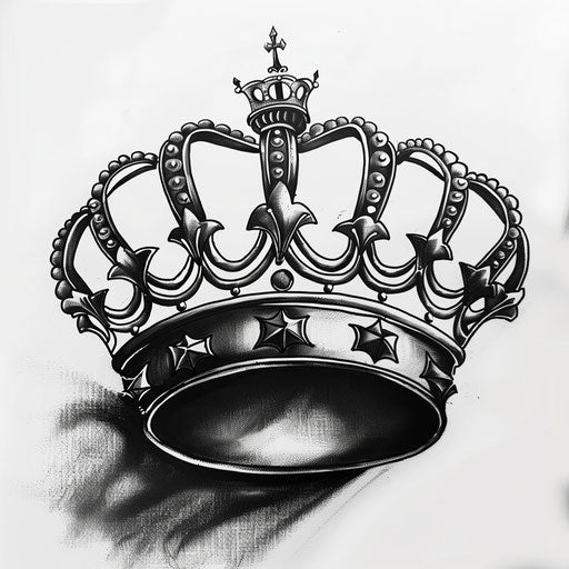 Realistic queen crown tattoo with 3D effects – IMAGELLA