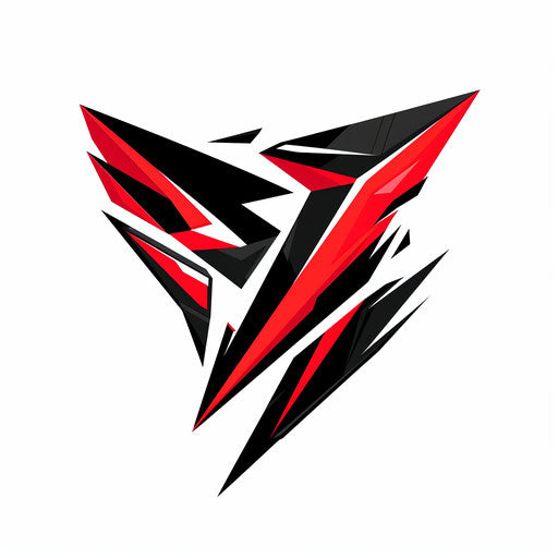 Logo de joueurs sportifs aux angles vifs et couleurs rouge et noire ...