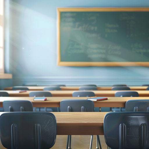 Realistic classroom background in cartoon style – IMAGELLA