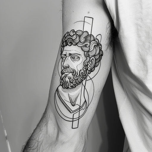 Stylized Roman-era portrait with bold graphic design – IMAGELLA