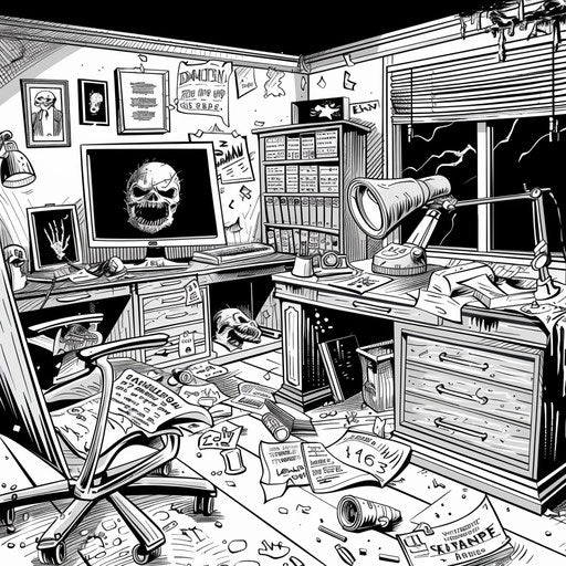 Satirical horror in a newsroom with comedic elements – IMAGELLA