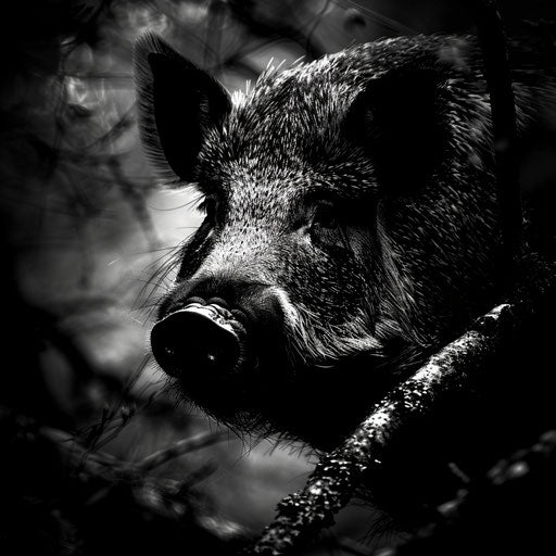 Wild boar in high-contrast black and white photo – IMAGELLA