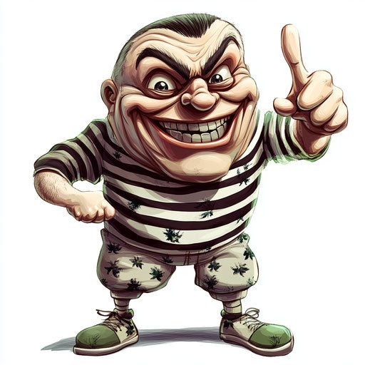 Humorous caricature of a jail character clipart with human features ...