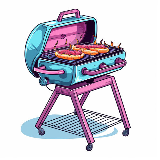 Grill in Pastel Colors Art style, on white background – IMAGELLA