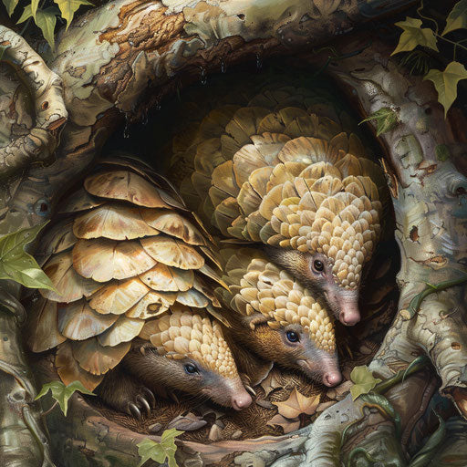 Pangolins nestled in a hidden den, safe from wild predators – IMAGELLA