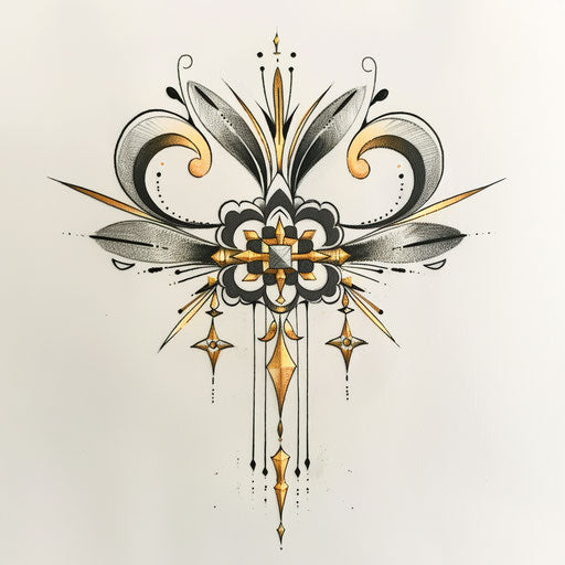 Art Deco cross for cross stitch tattoo – IMAGELLA