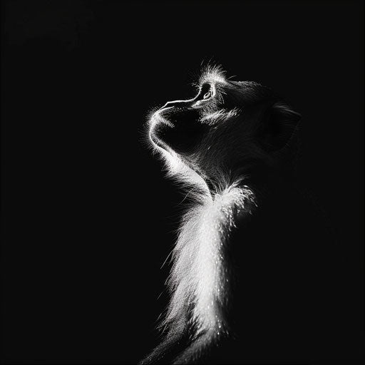 Rhesus monkey in high-contrast black and white – IMAGELLA