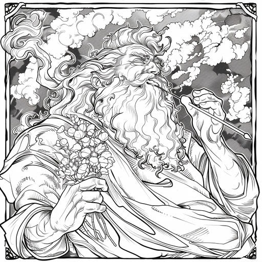 An epic stoner journey with heroic figures and dramatic poses in the ...