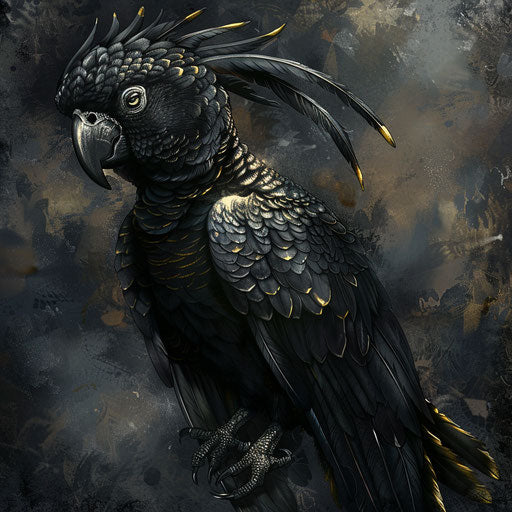 Gothic style tattoo sketch of a yellow-tailed black cockatoo – IMAGELLA