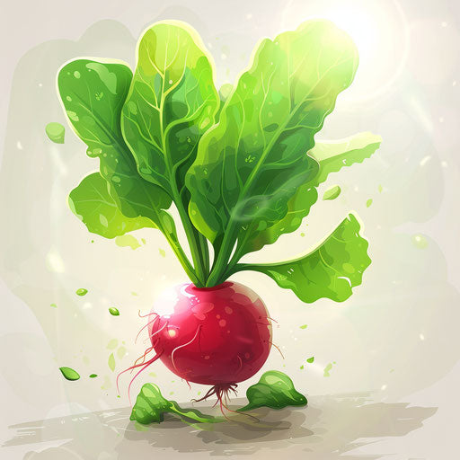 Radish clipart in photo realistic style with a flat random background ...