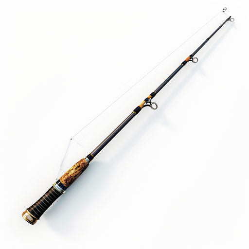 Realistic fishing rod on white background with dynamic shadows – IMAGELLA