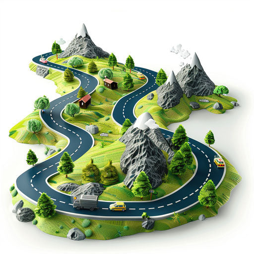 Realistic roadmap clipart against white background – IMAGELLA
