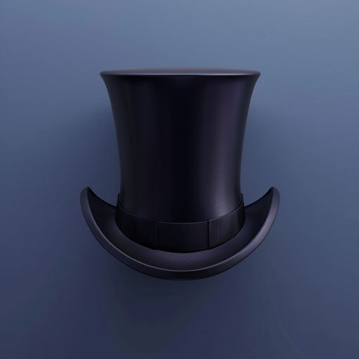 Photo Realistic Top Hat Clipart Flourishing on Indigo Background – IMAGELLA