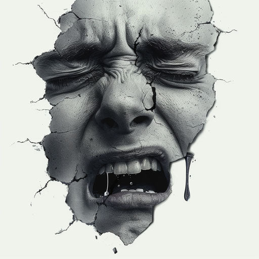 Realistic crying clipart on flat white background, detailed textures ...