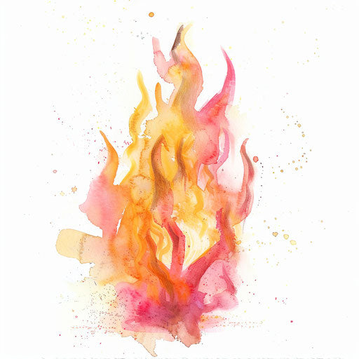 Watercolor painting of a delicate fire tattoo – IMAGELLA